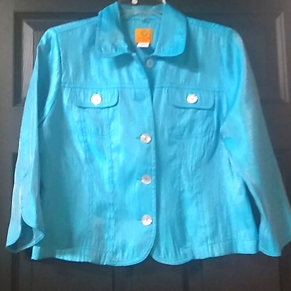 Rudy Road | Tops | Ruby Rd Petite Shimmery Blue Top | Poshmark